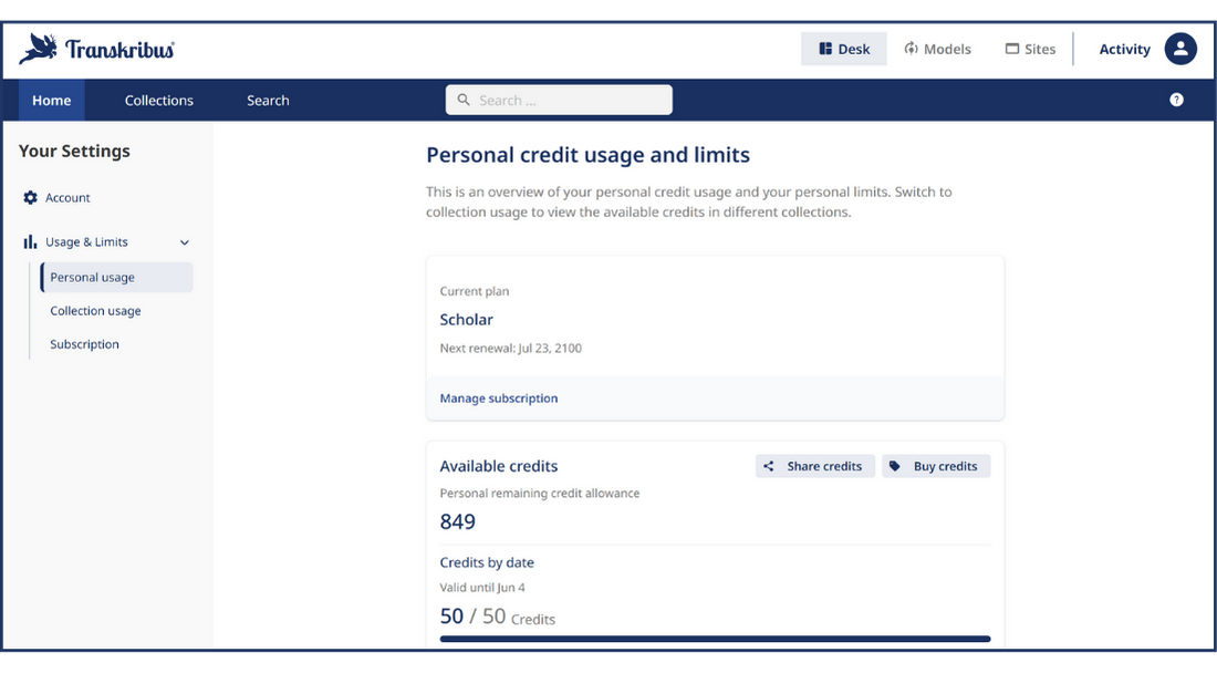 2. Managing Credits & Credit Usage